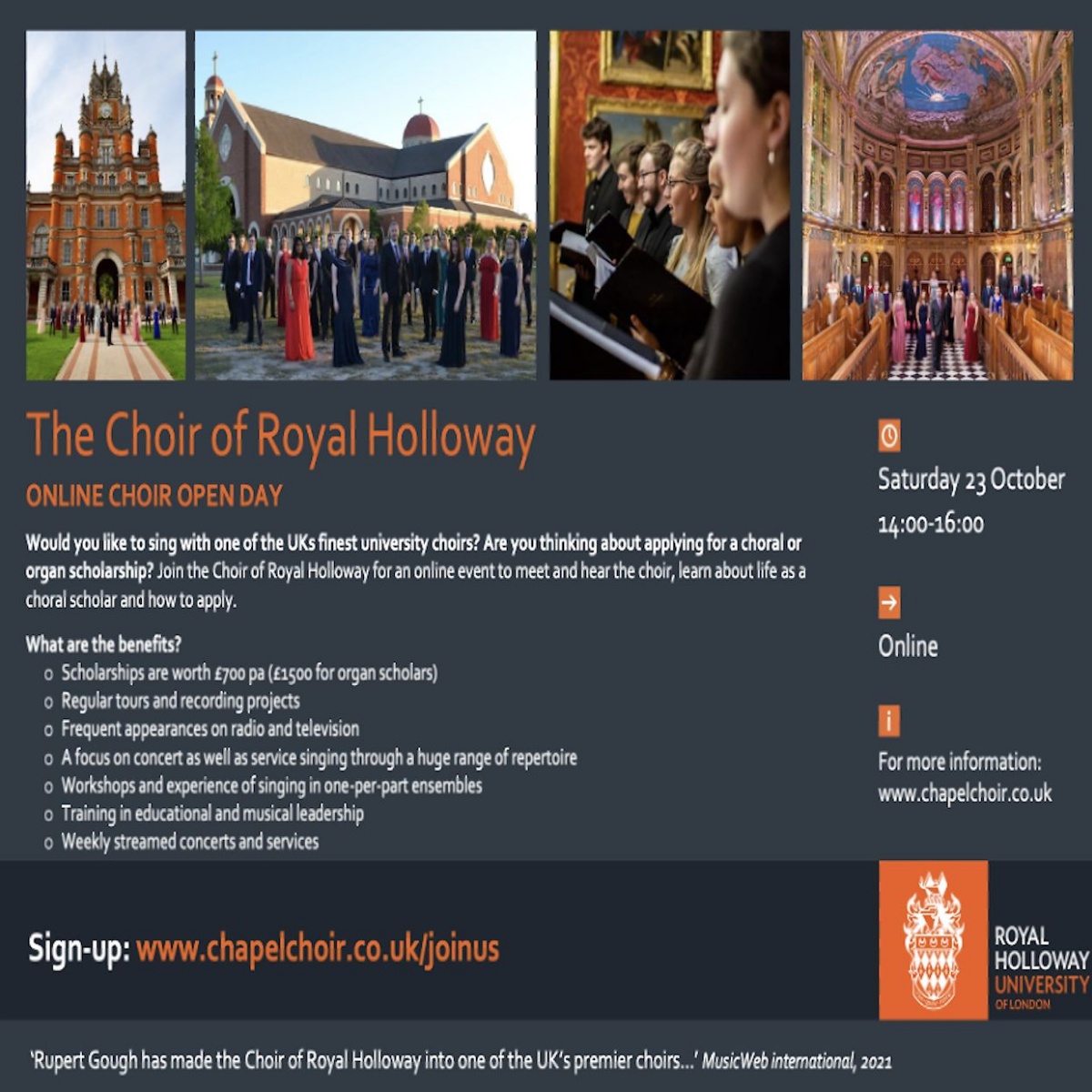 Online choir open day - The Choir of Royal Holloway